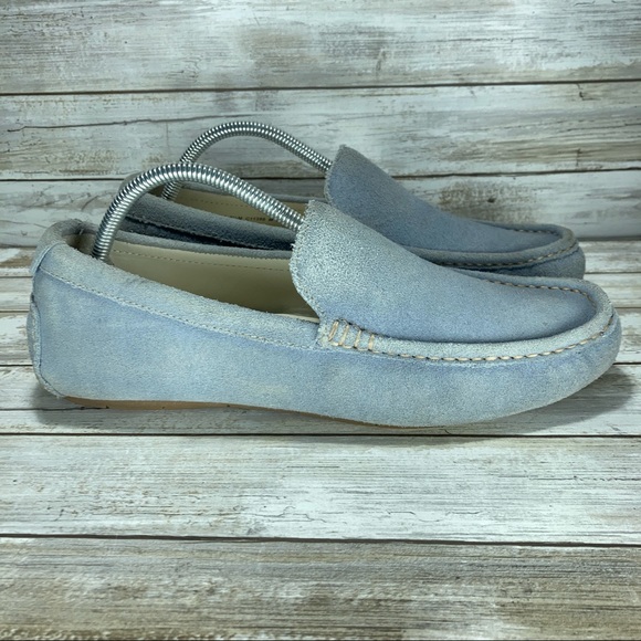 Cole Haan | Shoes | Cole Haan Light Blue Suede Moccasin Shoe Loafer ...